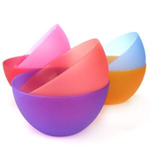 KX-WARE Plastic Bowls set of 12 - Unbreakable and Reusable 32oz/6 inch Plastic Cereal/Soup/Salad Bowls in 6 Assorted Color | Dishwasher Safe, BPA Free