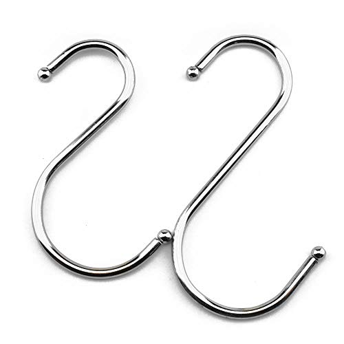 LQJ Pro S Hooks (Size Medium and Large) Closet Hooks No Scrach 16 Pack Heavy Duty Metal Rustproof Sturdy Versatile Hooks for Hanging Jeans Pots Pans Kitchen Utensils from Wire Shelving or Pot Rack