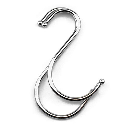 LQJ Pro S Hooks (Size Medium and Large) Closet Hooks No Scrach 16 Pack Heavy Duty Metal Rustproof Sturdy Versatile Hooks for Hanging Jeans Pots Pans Kitchen Utensils from Wire Shelving or Pot Rack