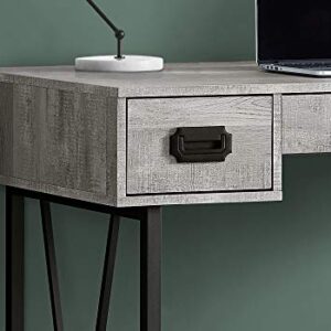 Monarch Specialties Laptop Table with Drawers-Industrial Style-Metal Legs Computer Desk Home & Office, 48" L, Grey Reclaimed Wood Look