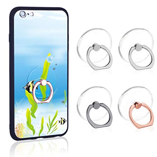 Libosa Phone Ring Transparent Cell Phone Ring Holder 360 Degree Rotation 180 Degree Flip Phone Ring Grip Finger Ring Stand Kickstand (2 Silver 1 Rose Gold 1 Grey)