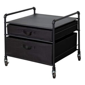 the fridge stand supreme - drawer organization - black pipe frame with black drawers