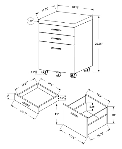 Monarch Specialties I FILING CABINET, TAUPE