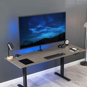 VIVO Black Ultra Wide Screen TV Desk Mount for up to 55 inch Screens, Full Motion Height Adjustable Single Television Stand, STAND-V155C