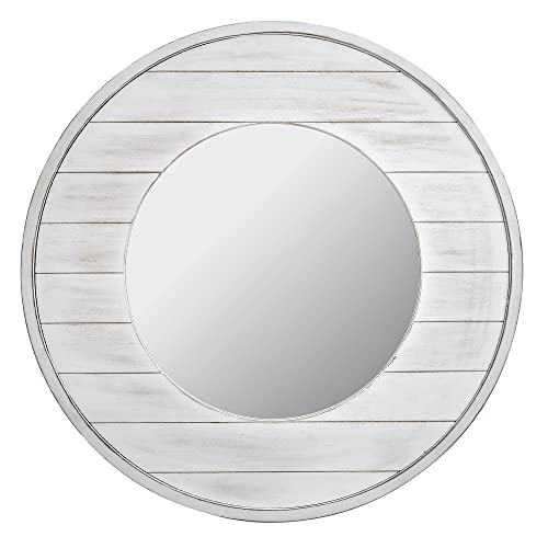 FirsTime & Co. Ellison Shiplap Accent Wall Mirror, 27", Aged White