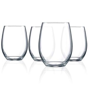 Luminarc Arc International Cachet Stemless Wine Glass, 21 Ounce, Set Of 4, Clear