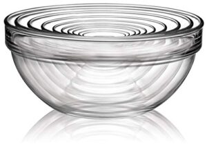 luminarc stackable bowl 10-piece set, glass, 1, clear