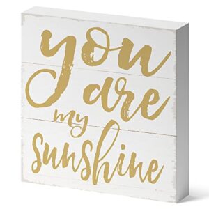 barnyard designs 'you are my sunshine' wooden box sign motivational desk decor inspirational, primitive decor office desk decorations for women office bathroom shelf decor spiritual decor, 5x5