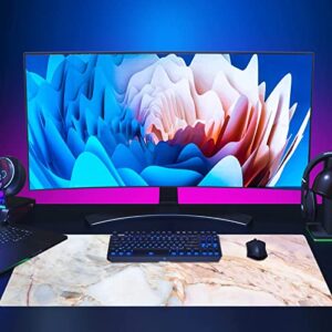 ZYCCW Large Gaming XXL Mouse Pad, Oversized Extended Mouse Mat Pink Marble Desk Pad Keyboard Pad (31.5"x11.8"x0.12") Non-Slip Rubber Stitched Edges(Marble)