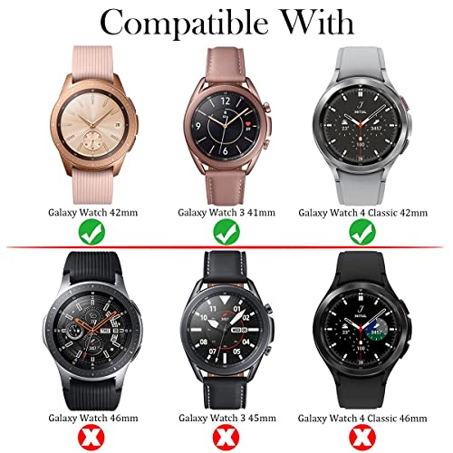 Diruite 4-Pack for Samsung Galaxy Watch 4 Classic 42mm / Galaxy Watch 42mm and Galaxy Watch 3 41mm Screen Protector Tempered Glass [2.5D 9H Hardness][Anti-Scratch]