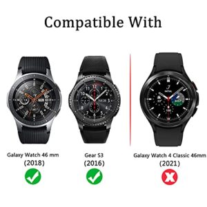 Diruite 4-Pack for Samsung Galaxy Watch 46mm (2018) / Gear S3 Screen Protector Tempered Glass, [2.5D 9H Hardness] [Anti-Scratch] (DO NOT Fit for Galaxy Watch 4 Classic 46mm)