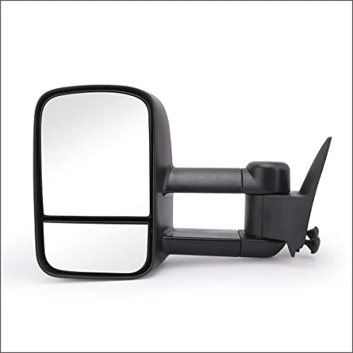 Perfit Zone Towing Mirrors Replacement Fit for 1988-2000 SILVERADO SIERRA, MANUAL,W/O HEATED, W/O SIGNAL,BLACK (PAIR SET)