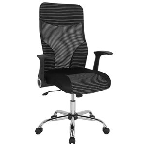 flash furniture milford high back ergonomic office chair with contemporary mesh design in black and white