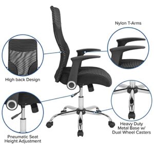 Flash Furniture Milford High Back Ergonomic Office Chair with Contemporary Mesh Design in Black and White