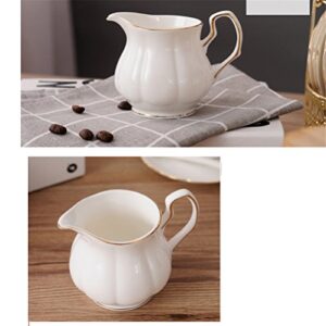 ufengke 15 Pieces Simple White English Ceramic Tea Sets,Tea Pot,Bone China Cups with Metal Holder Matching Spoons,Afternoon Tea Set Service Coffee Set