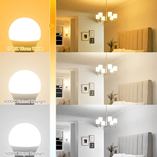 hansang 6 watt (60w Equivalent) LED Bulbs,E12 Small Base Candelabra Round Light Bulb,600 Lumen,Warm White 2700K,A15 LED Bulb Globe Shape,Non dimmable,G45 Ceiling Fan Light Bulbs (6 Pack)