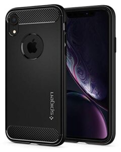 spigen rugged armor designed for iphone xr case (2018) - matte black