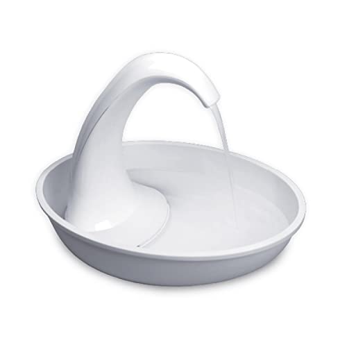 Pioneer Pet Swan Pet Drinking Fountain for Cats and Dogs - 80oz Capacity, Great for Multiple Pets – Great for Pets Who Love the Faucet - Bubbler and Bowl Dispenser Design Keeps Water Moving