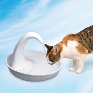 Pioneer Pet Swan Pet Drinking Fountain for Cats and Dogs - 80oz Capacity, Great for Multiple Pets – Great for Pets Who Love the Faucet - Bubbler and Bowl Dispenser Design Keeps Water Moving