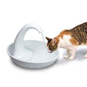 Pioneer Pet Swan Pet Drinking Fountain for Cats and Dogs - 80oz Capacity, Great for Multiple Pets – Great for Pets Who Love the Faucet - Bubbler and Bowl Dispenser Design Keeps Water Moving