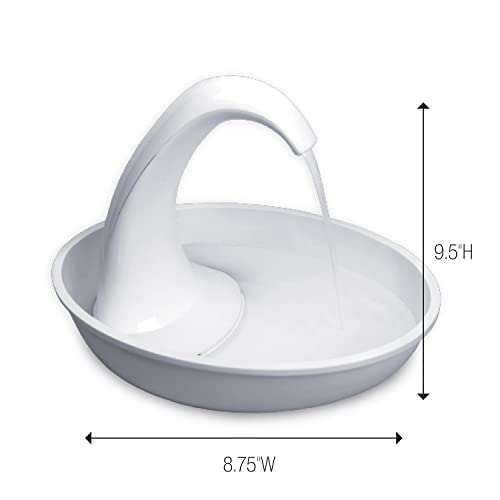 Pioneer Pet Swan Pet Drinking Fountain for Cats and Dogs - 80oz Capacity, Great for Multiple Pets – Great for Pets Who Love the Faucet - Bubbler and Bowl Dispenser Design Keeps Water Moving