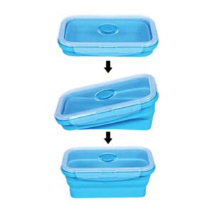 Collapsible silicone food storage containers w/BPA free airtight plastic lids-Set of 4 small and large meal cereal prep container bowl kitchen pantry organization, lunch boxes-Microwave & freezer