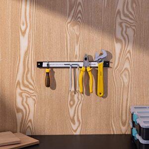 Navaris Set of 4 Magnetic Tool Holder Rack - 12 Inch Heavy Duty Garage Wall Holder Strip for Tools - Tool Bar with Magnet for Screwdriver, Wrench