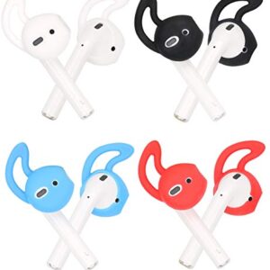 JNSA 4 Pairs Hooks and Covers Compatible with AirPods,Compatible with EarPods, Anti Drop Noise Canceling Hook Design for Sport, 4 Pairs Set 4 Colors