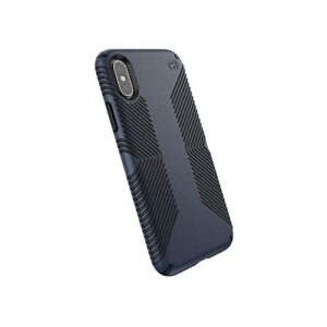 speck products presidio grip iphone xs/iphone x case, eclipse blue/carbon black