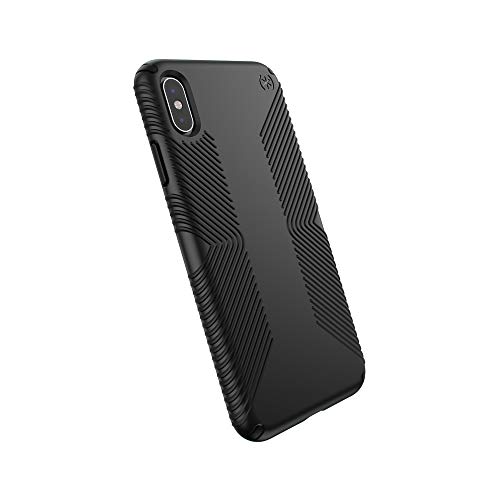 Speck Presidio Grip iPhone XS Max Case - Slim Fit, Silicone, Black/Black