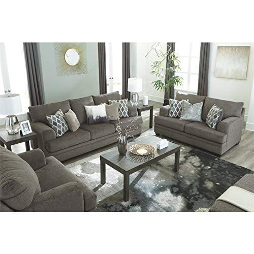 Signature Design by Ashley Dorsten Contemporary Queen Sofa Sleeper with 4 Throw Pillows, Gray