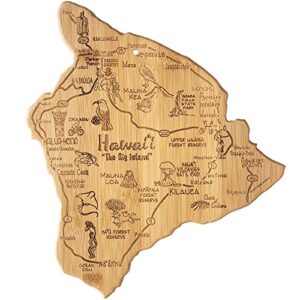 totally bamboo destination hawaii serving and cutting board, includes hang tie for wall display