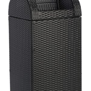 Safavieh Outdoor Collection Serapis Black Wicker Trash Bin