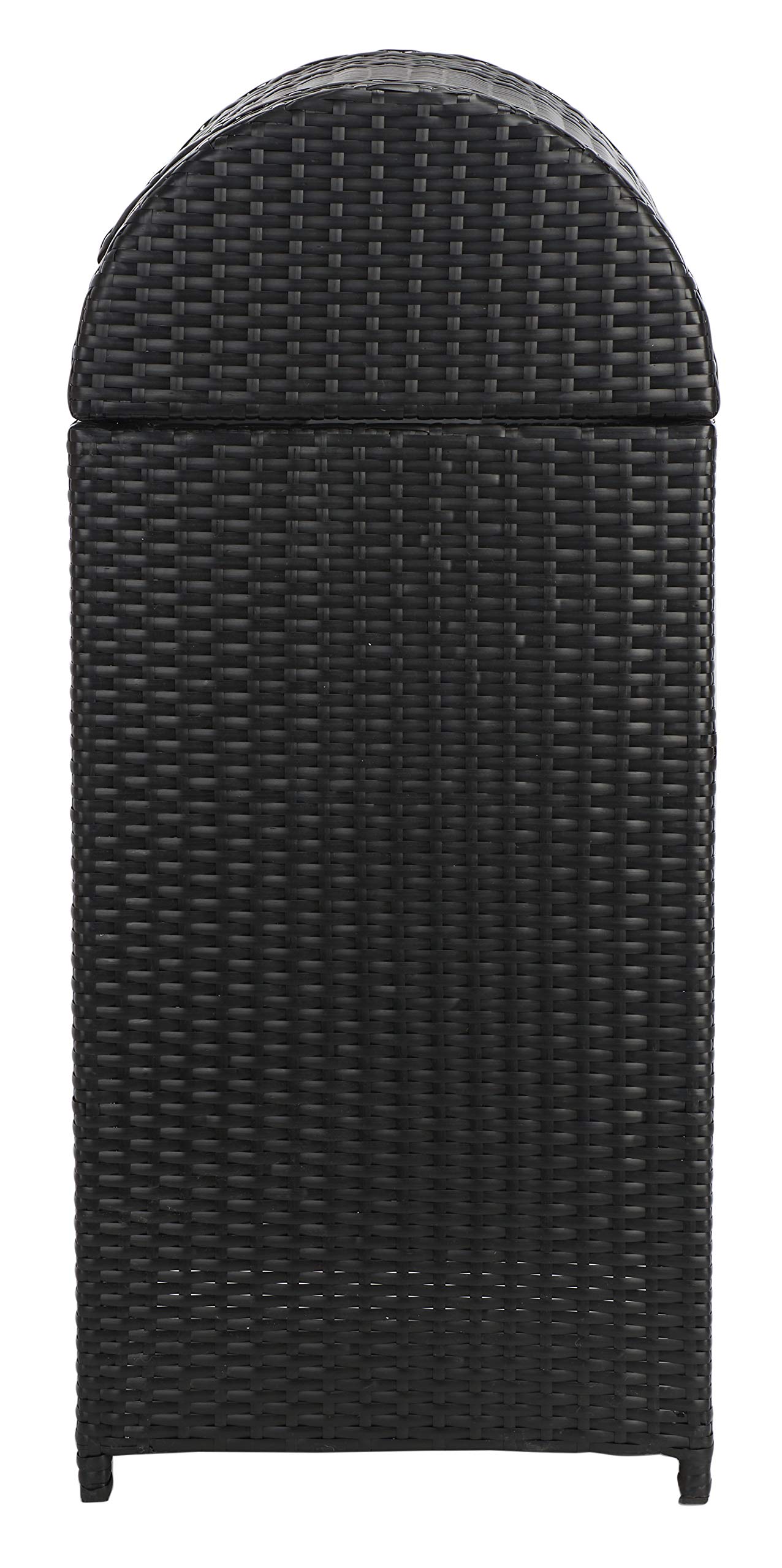 Safavieh Outdoor Collection Serapis Black Wicker Trash Bin