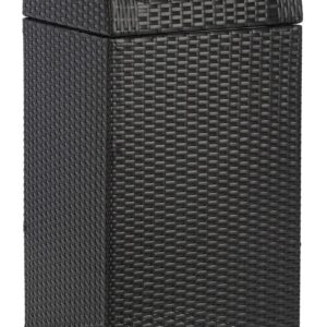 Safavieh Outdoor Collection Serapis Black Wicker Trash Bin