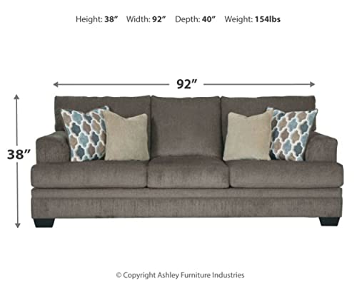 Signature Design by Ashley Dorsten Contemporary Sofa with 4 Throw Pillows, Gray