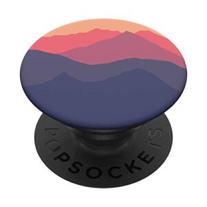 peach, pink, purple, blue mountains popsockets popgrip: swappable grip for phones & tablets