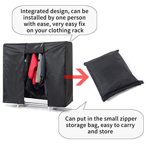 59" Garment Rack Cover,Garment Bags For Hanging Clothes,Clothes Rack Cover,Hanging Garment Bags For Closet Storage,Portable Clothes Rack Cover with 2 Durable Zipper,Garment Bag For Storage Suit Dress