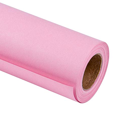 RUSPEPA Kraft Paper Roll - 30 inches x 32.8 feet - Recyclable Paper Perfect for Wrapping, Craft, Packing, Floor Covering, Dunnage, Parcel, Table Runner (Pink)