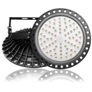 viugreum 300w ufo led high bay light, 30000lm 6500k daylight white ultra thin led warehouse lighting, ip65 waterproof commercial bay lighting for garage barn workshop gym