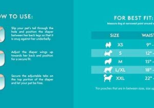 Simple Solution True Fit Disposable Dog Diapers for Female Dogs - Super Absorbent with Wetness Indicator - L/XL (Waist 18-27in) - 30 Count