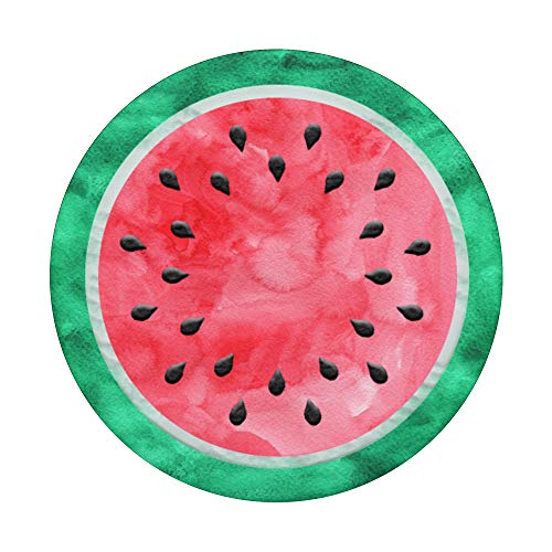 Watermelon Slice Cross Section Watercolor Style Red Green PopSockets PopGrip: Swappable Grip for Phones & Tablets