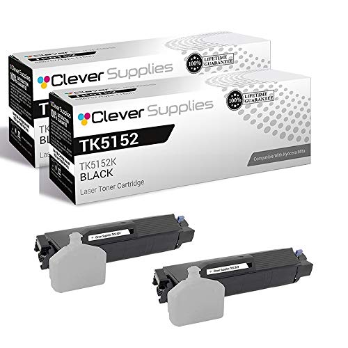 CS Compatible Toner Cartridge Replacement for Kyocera-Mita TK5152 TK5152K Black ECOSYS M6035cidn ECOSYS M6535cidn ECOSYS P6035cdn 2 Black Set