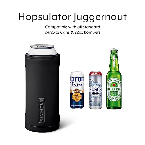 BrüMate Hopsulator Juggernaut Can Cooler Insulated for 24oz  / 25oz Cans | Can Coozie Insulated Stainless Steel Drink Holder for Beer, Tea, and Energy Drinks (Aqua)