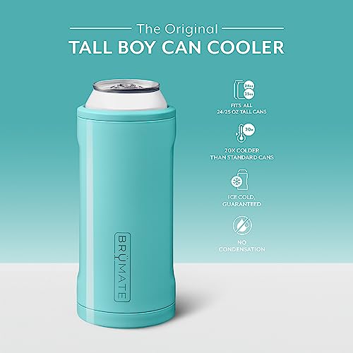 BrüMate Hopsulator Juggernaut Can Cooler Insulated for 24oz  / 25oz Cans | Can Coozie Insulated Stainless Steel Drink Holder for Beer, Tea, and Energy Drinks (Aqua)