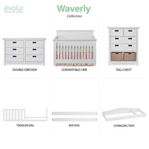 Evolur Waverly Double Dresser in Weathered White , 54x20.25x33 Inch (Pack of 1)