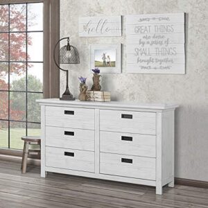 Evolur Waverly Double Dresser in Weathered White , 54x20.25x33 Inch (Pack of 1)