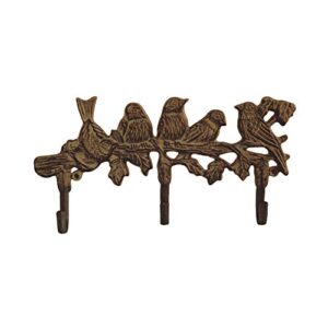 Home Lavish 80-WALLH-BRD1 Decorative Tree Branch and Birds Cast Iron Shabby Chic Rustic Wall Mount Hooks