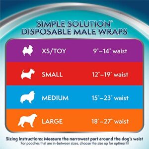 Simple Solution Disposable Dog Diapers for Male Dogs | Male Wraps with Super Absorbent Leak-Proof Fit | Excitable Urination, Incontinence, or Male Marking | Small | 30 Count