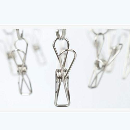 FGen 50pcs Mini Clip 1.7-inch Stainless Steel, Clothesline, Bag Seal, Paper Clip, Clip Socks, Etc.